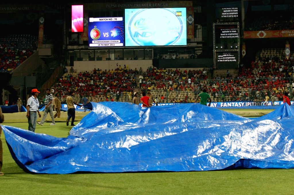 Rain during IPL cricket match