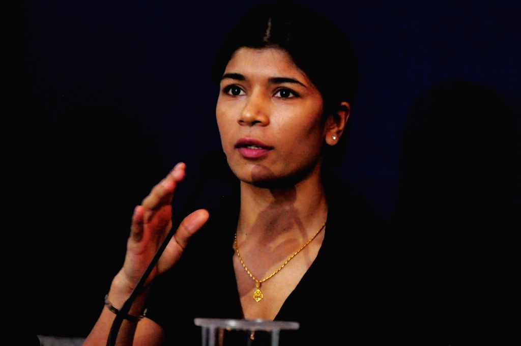 World champion Indian boxer Nikhat Zareen speaks during a press conference
