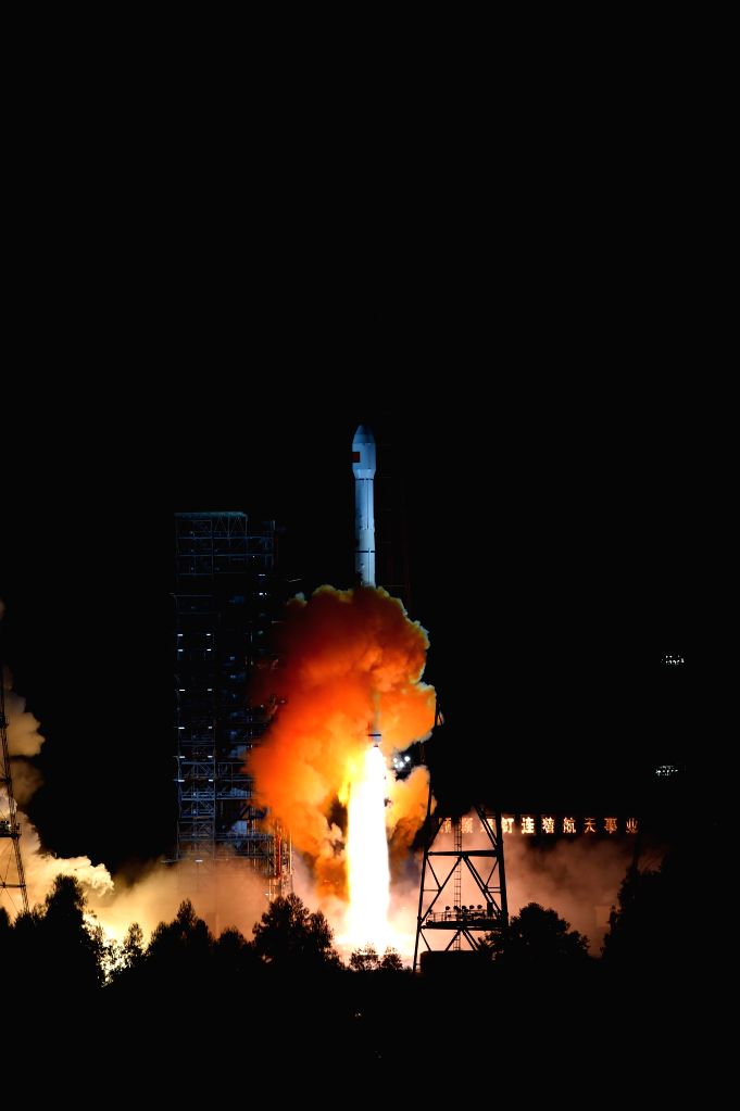 An unmanned spacecraft is launched atop an advanced Long March-3C rocket