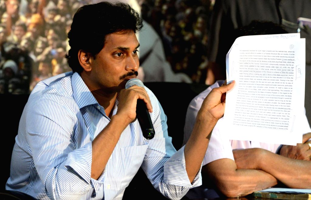 YS Jaganmohan Reddy talks to the press
