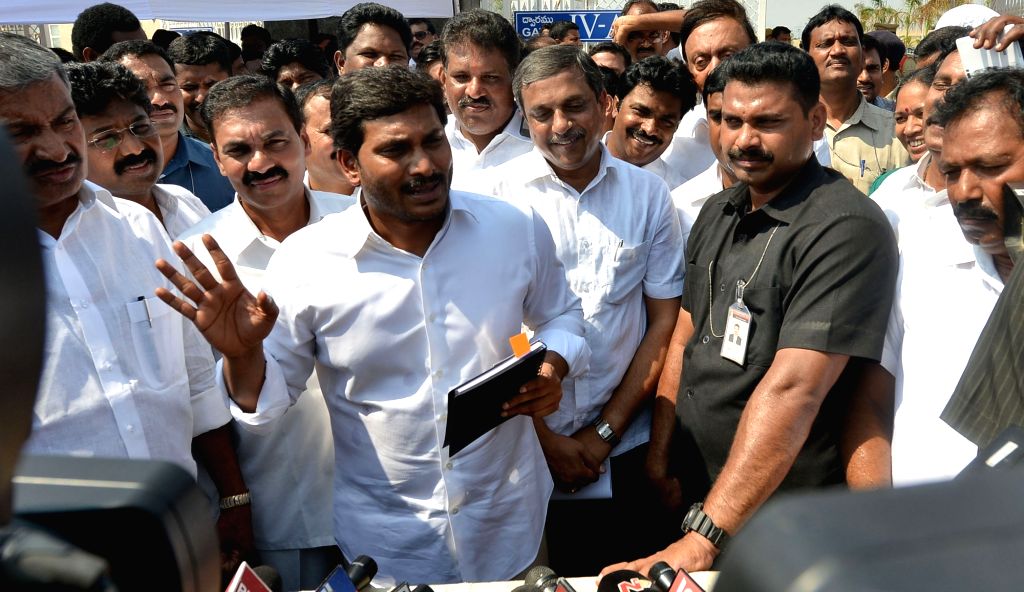 Jaganmohan Reddy talks to press