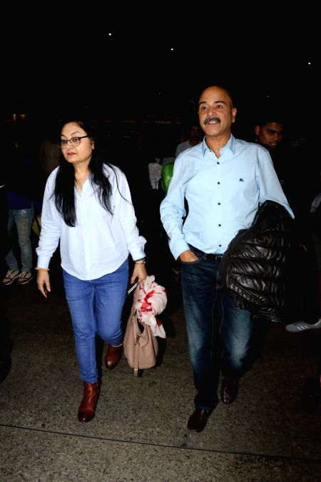 Anushka Sharma's parents Ashima Sharma and Ajay Kumar Sharma seen at ...