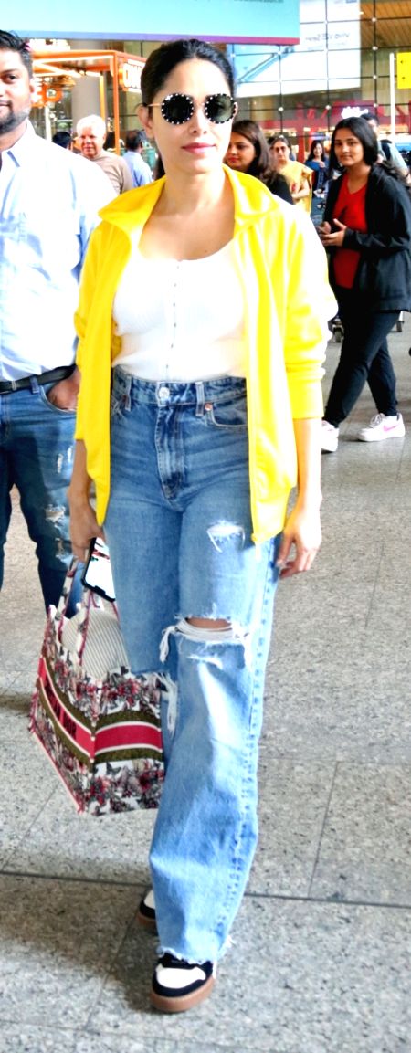 : Mumbai: Bollywood actress Nushrat Bharucha spotted at the airport