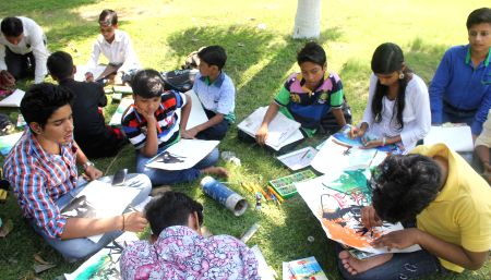 Gandhi Jayanti - sit and draw competition
