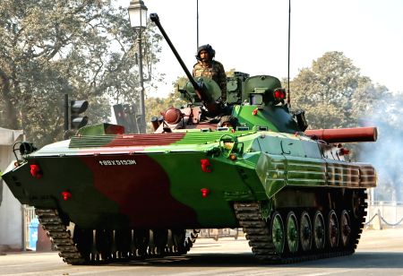 Indian Army vehicle during a dress rehearsal