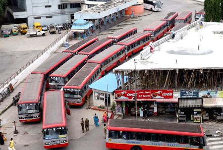 Mysuru Road Satellite KSRTC bus stands are deserted look, as Karnataka ...
