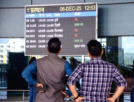 Passengers Gather at IndiGo Counter
