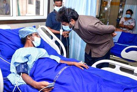 Pawan Kalyan visits steel plant accident victims