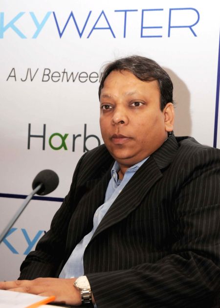 Rajesh Agarwal at a press conference in Hyderabad