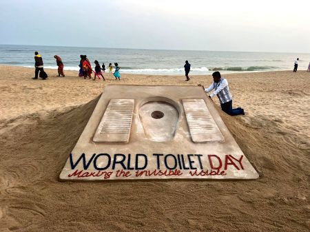 Renowned sand artist Sudarsan Pattnaik has created a sand sculpture.