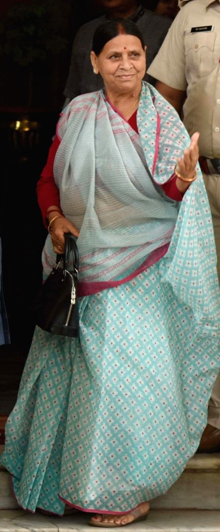 RJD leader Rabri Devi arrives to attend the budget session