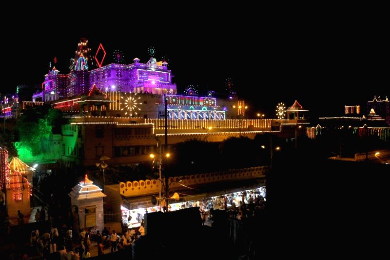 Shri Krishna Janmabhoomi Temple on the eve of Krishna Janmashtami