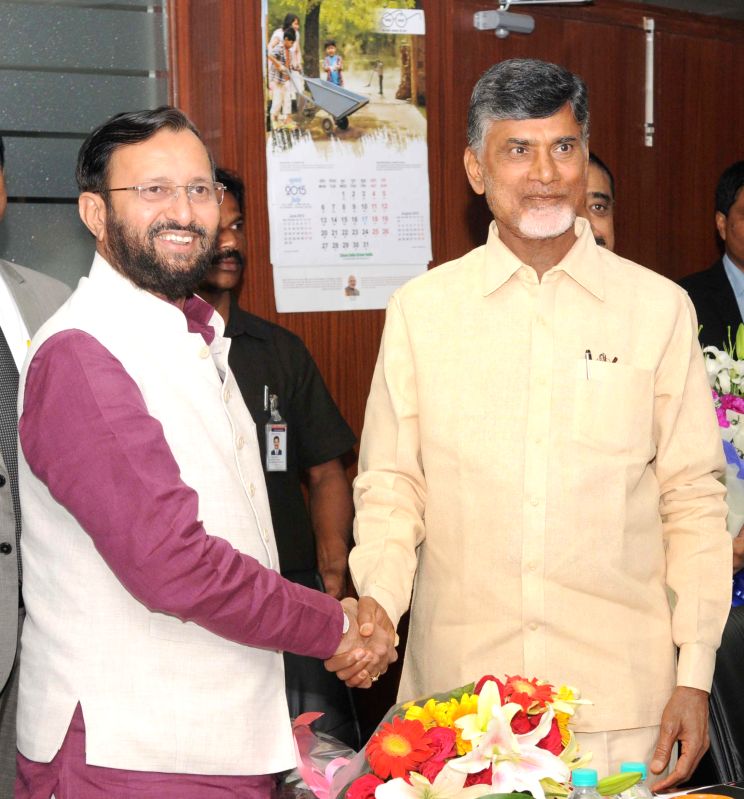 N Chandra Babu Naidu calls on Prakash Javadekar