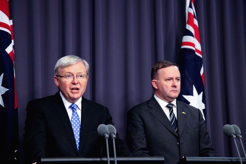 Newly elected Australian ruling Labor Party leader Kevin Rudd