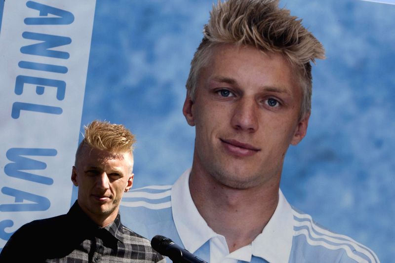 Danish midfielder Daniel Wass during his presentation as new player of ...