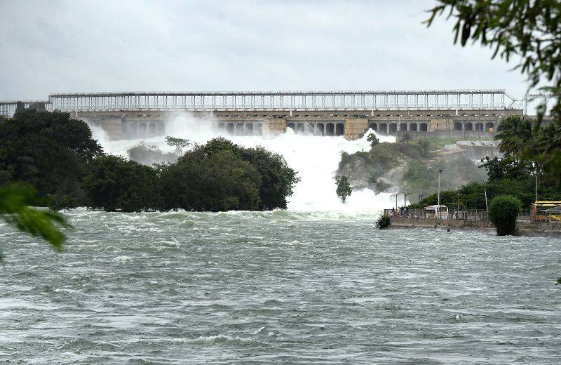 Heavy Outflow from KRS Dam After Rains