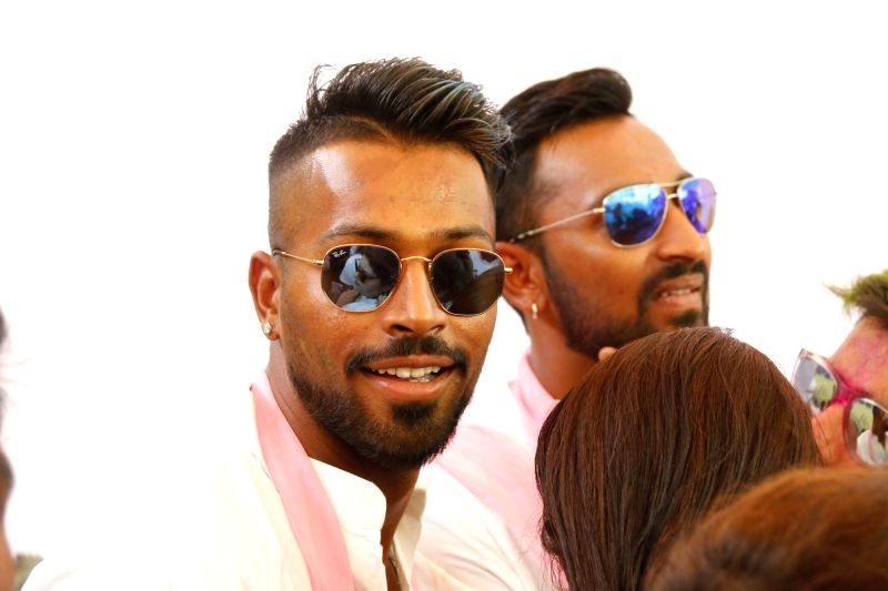 Indian cricketer Hardik Pandya along with his brother Krunal Pandya at ...