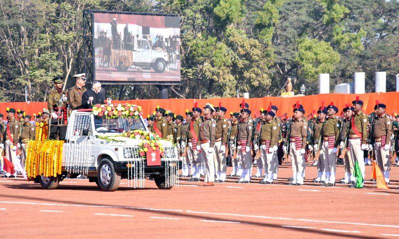 Jharkhand Governor Santosh Kumar Gangwar inspect the 76th Republic Day ...