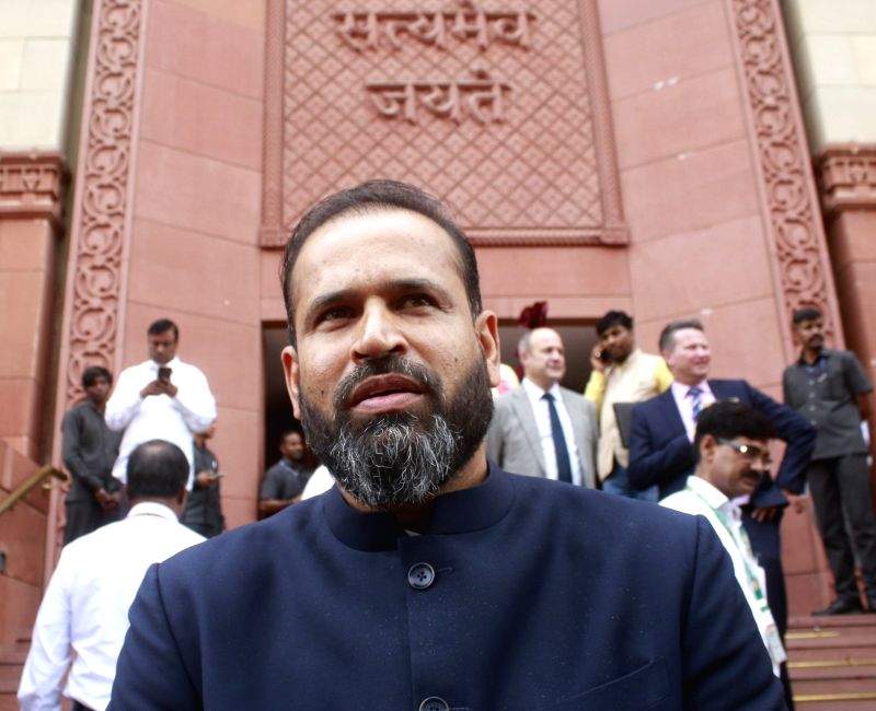 New Delhi :TMC MP Yusuf Pathan arrives at the Parliament House