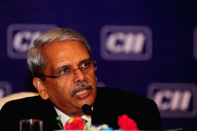 Newly elected CII Presedent at a press conference
