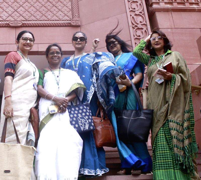 Newly elected TMC women MPs from(L to R) June Malia,Mitali Bag,Saayoni ...