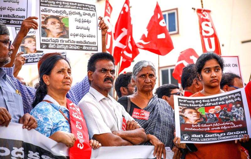 Protest against Maoist encounter