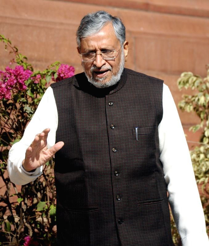 New Delhi : Rajya Sabha MP Sushil Kumar Modi at Parliament House complex
