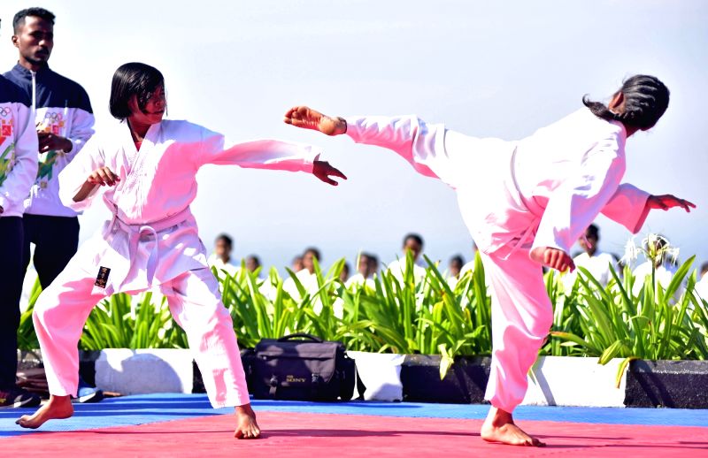 School students demonstrating Obavva Self Defense arts