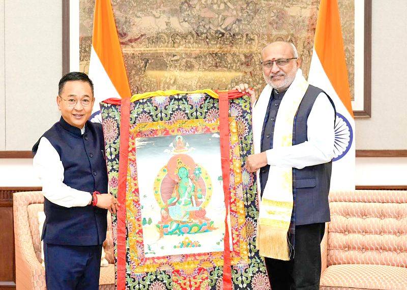 Sikkim CM Prem Singh Tamang meets VP C. P. Radhakrishnan