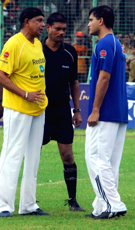 Sourav Ganguly during the Exhibition Match to raise money for Aila ...