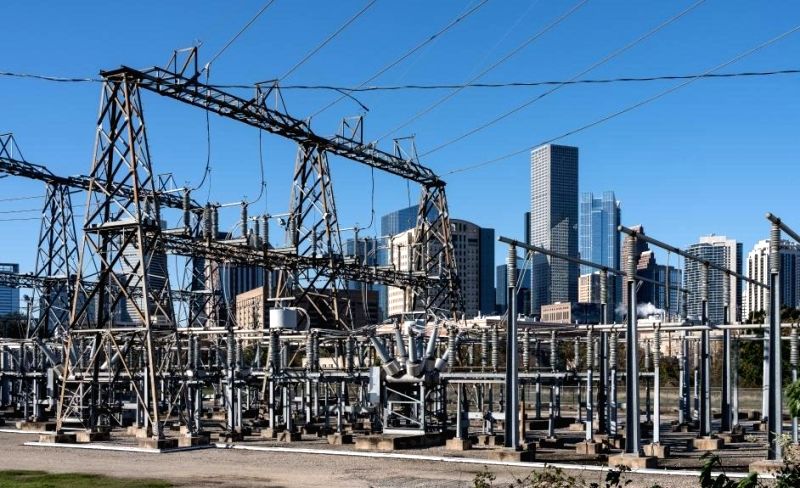 Houston : An electrical facility in downtown Houston